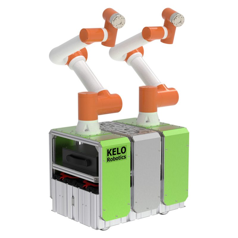 Collaborative mobile robot with 2 active wheels and dual HITBOT S922 ...