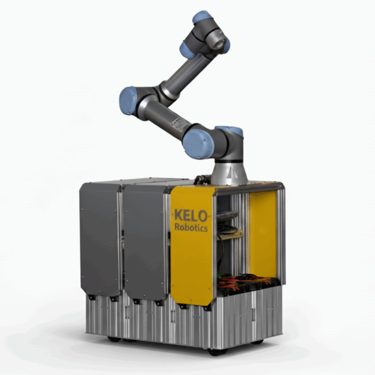 Collaborative mobile robot with 2 active wheels and Universal Robots ...